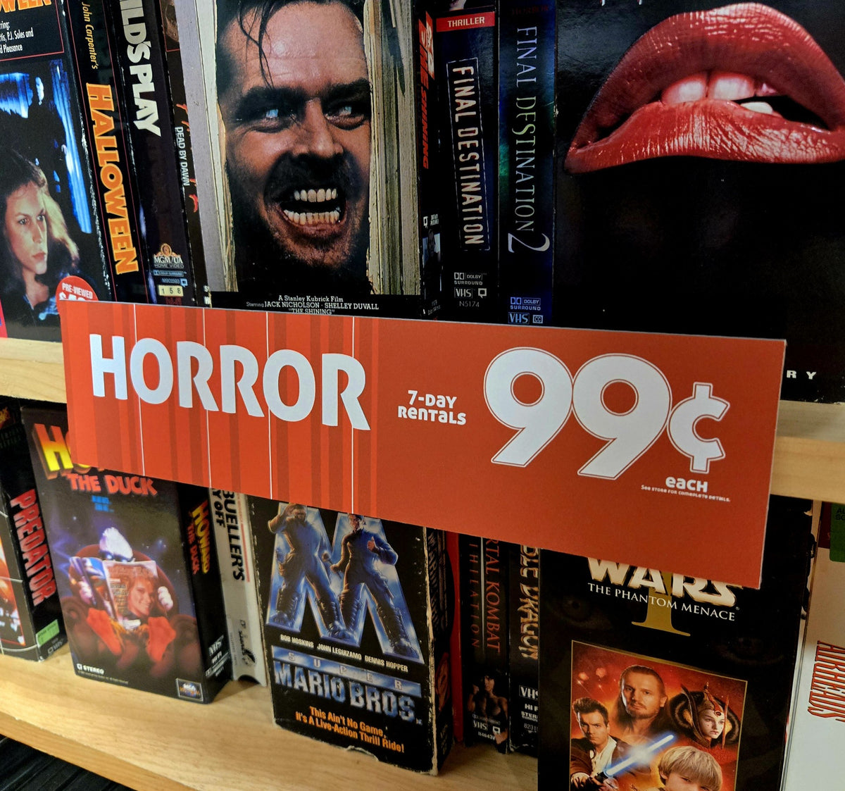 Mini VHS/DVD Rental Marquee Shelf Clip Only – Geek Guilt